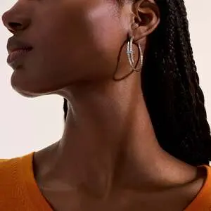 John Hardy Spear Hoop Earrings With Blue Sapphires, 22.5mm - Sterling Silver
