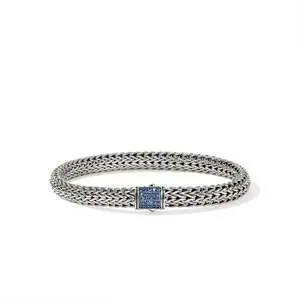John Hardy Icon Chain Bracelet With Black Sapphire Clasp - Sterling Silver