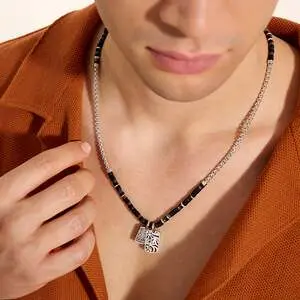 John Hardy Necklace With Lapis Lazuli And Tag Pendants