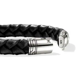 John Hardy Leather Braided Bracelet - Sterling Silver