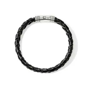 John Hardy Leather Braided Bracelet - Sterling Silver