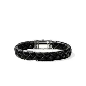 John Hardy Leather Braided Bracelet - Sterling Silver