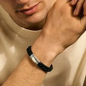 John Hardy Leather Braided Bracelet - Sterling Silver
