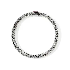 John Hardy Icon Chain Bracelet With Pink Sapphire - Sterling Silver