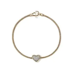 John Hardy Essential Heart Diamond Bracelet, 1.8mm - Gold