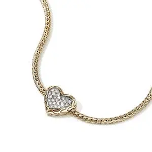 John Hardy Essential Heart Diamond Bracelet, 1.8mm - Gold