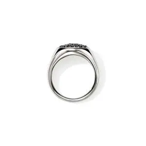 John Hardy Pebble Ring With Black Sapphires - Sterling Silver