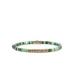 John Hardy Heishi Beaded Bracelet With Emeralds And Accents - Gold