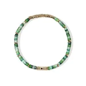 John Hardy Heishi Beaded Bracelet With Emeralds And Accents - Gold