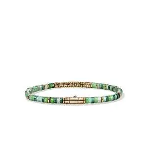 John Hardy Heishi Beaded Bracelet With Emeralds And Accents - Gold