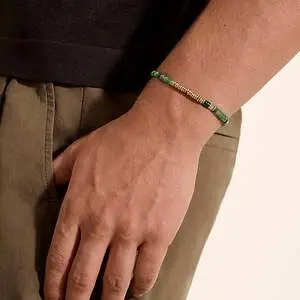 John Hardy Heishi Beaded Bracelet With Emeralds And Accents - Gold