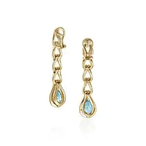 John Hardy Artisan Series Surf Drop Earrings - Blue Apatite