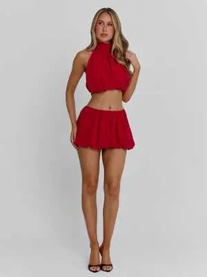 OUTCAST Anahi Mini Skirt - Red