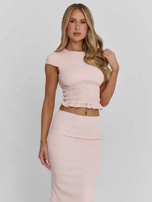 OUTCAST Shirred Cropped Top
