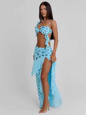 OUTCAST Farwin Polka Dot Maxi Skirt