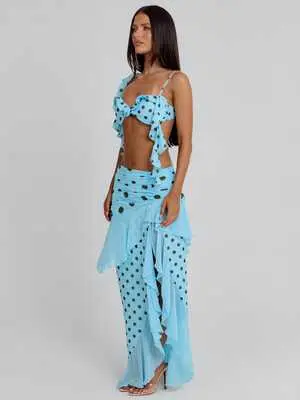 OUTCAST Farwin Polka Dot Maxi Skirt