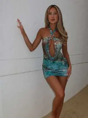OUTCAST Shanti Mini Dress - Blue/print