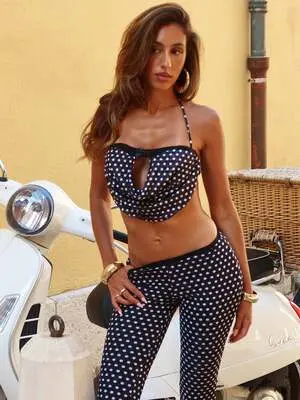 OUTCAST Yule Polka Dot Crop Top - Black/print
