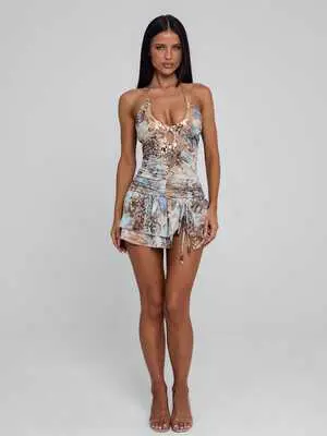 OUTCAST Mutia Mini Dress Alaska - Blue/print
