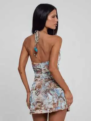 OUTCAST Mutia Mini Dress Alaska - Blue/print