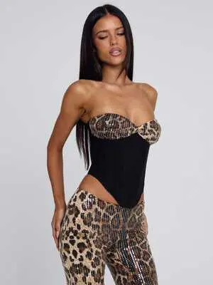 OUTCAST Eira Leopard Sequin Top