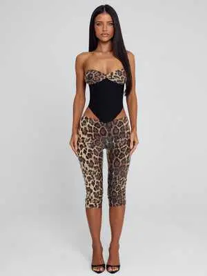 OUTCAST Eira Leopard Sequin Top