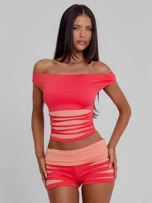 OUTCAST Off-shoulder Jersey Top