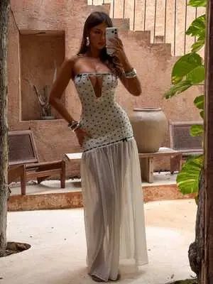 OUTCAST Giana Polka Dot Maxi Dress