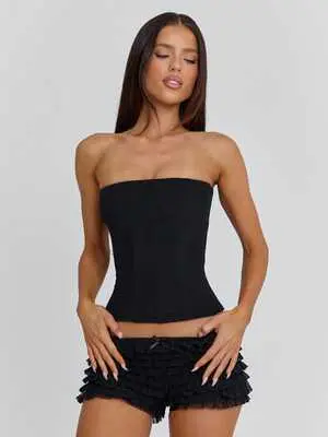 OUTCAST Sola Mesh Corset Top - Black
