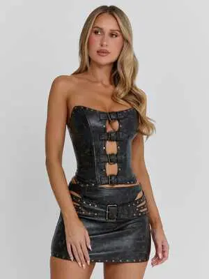 OUTCAST Rodeo Mini Skirt - Gray