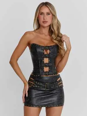OUTCAST Rodeo Mini Skirt - Gray