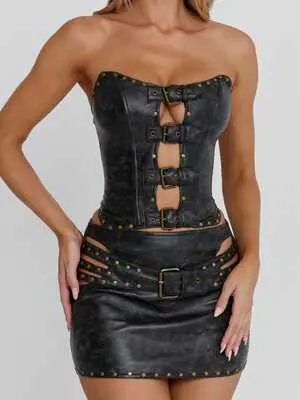 OUTCAST Rodeo Mini Skirt - Gray