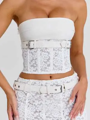OUTCAST Lunalla Corset Top - White