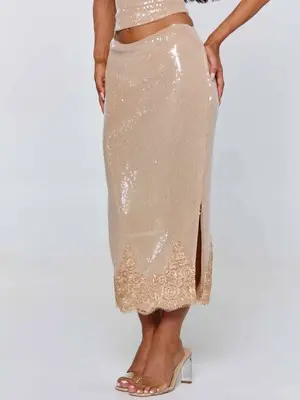 OUTCAST Saela Sequin Midi Skirt