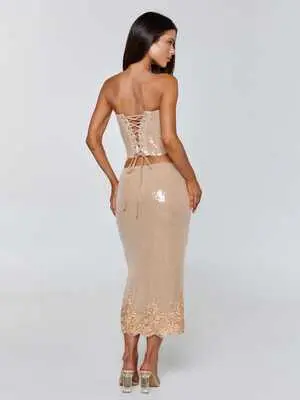 OUTCAST Saela Sequin Midi Skirt