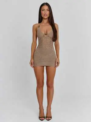 OUTCAST Eviana Mini Dress - Brown