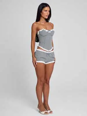 OUTCAST Junnie Gingham Short - Black