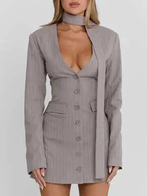 OUTCAST Rehnee Pinstripe Blazer Dress