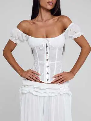 OUTCAST Lubela Corset Top - White