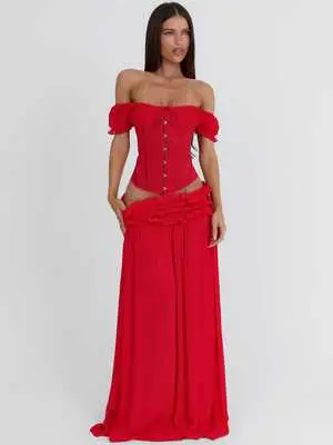 OUTCAST Lubela Corset Top - Red