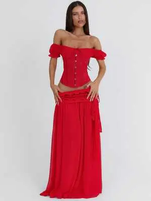 OUTCAST Lubela Corset Top - Red