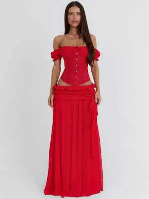OUTCAST Lubela Corset Top - Red