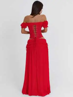 OUTCAST Lubela Corset Top - Red