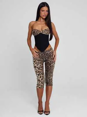 OUTCAST Eira Leopard Sequin Capri Pants