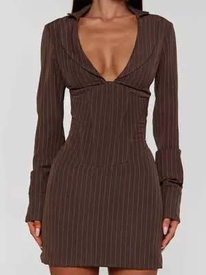 OUTCAST Kessia Mini Dress Pinstripe
