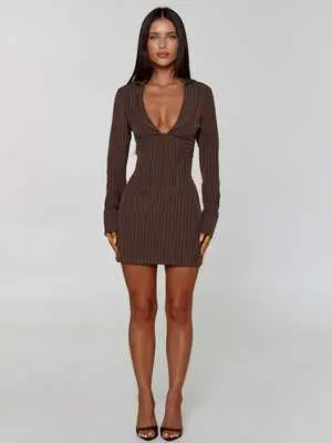 OUTCAST Kessia Mini Dress Pinstripe