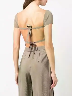 Lapointe Boat-neck Top With Rear Tie Fastening