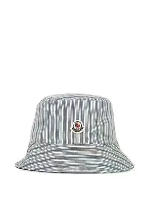 Moncler Reversible Striped Bucket Hat - Blue