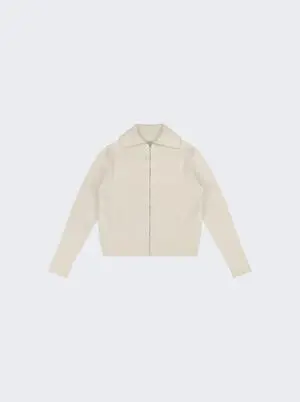 ENTIRE STUDIOS Knit Zip-up Jacket - Ivory
