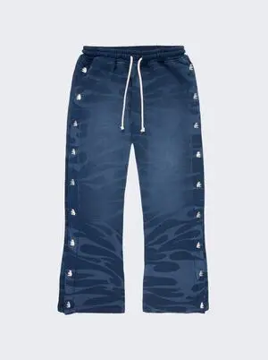 HELLSTAR Snap Sweatpants With Flame - Black
